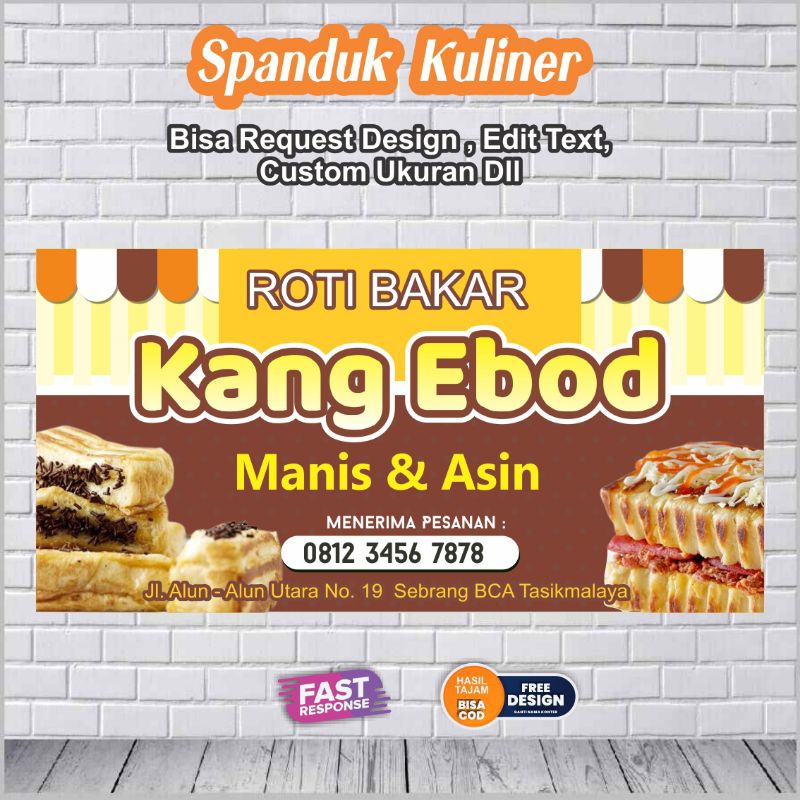 Jual Spanduk Baner Roti Bakar / Martabak custom free desain | Shopee ...