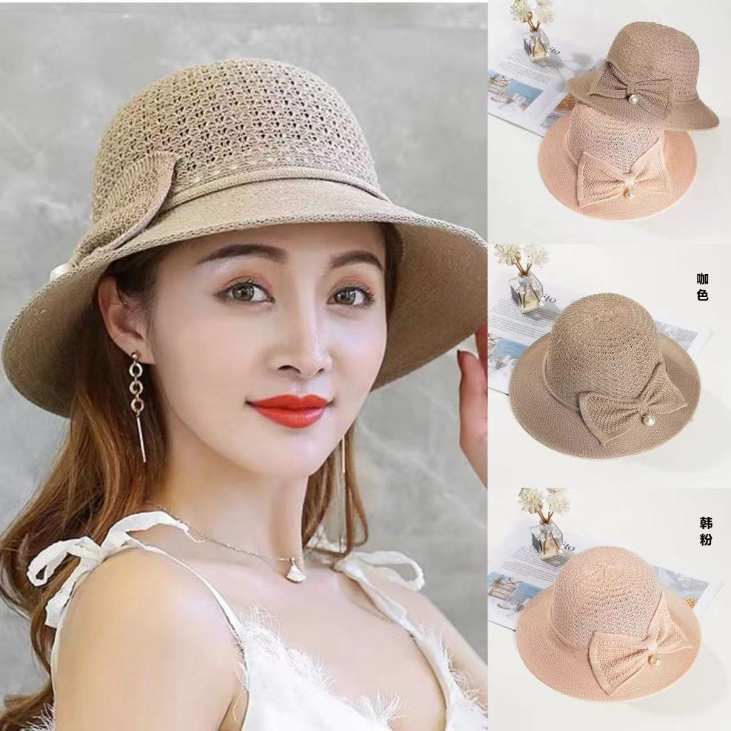 Jual Fairygirl.id Topi Pantai Jerami Wanita Musim Panas Perlindungan ...