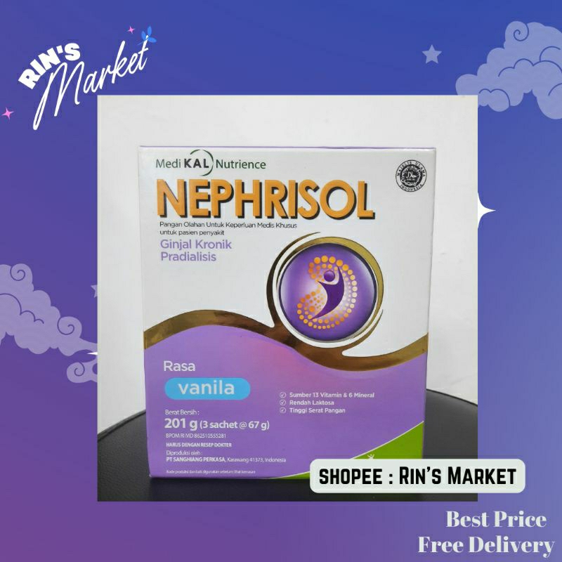 Jual Susu Nephrisol Rasa Vanila 201 gram ( 3 sachet ) | Shopee Indonesia