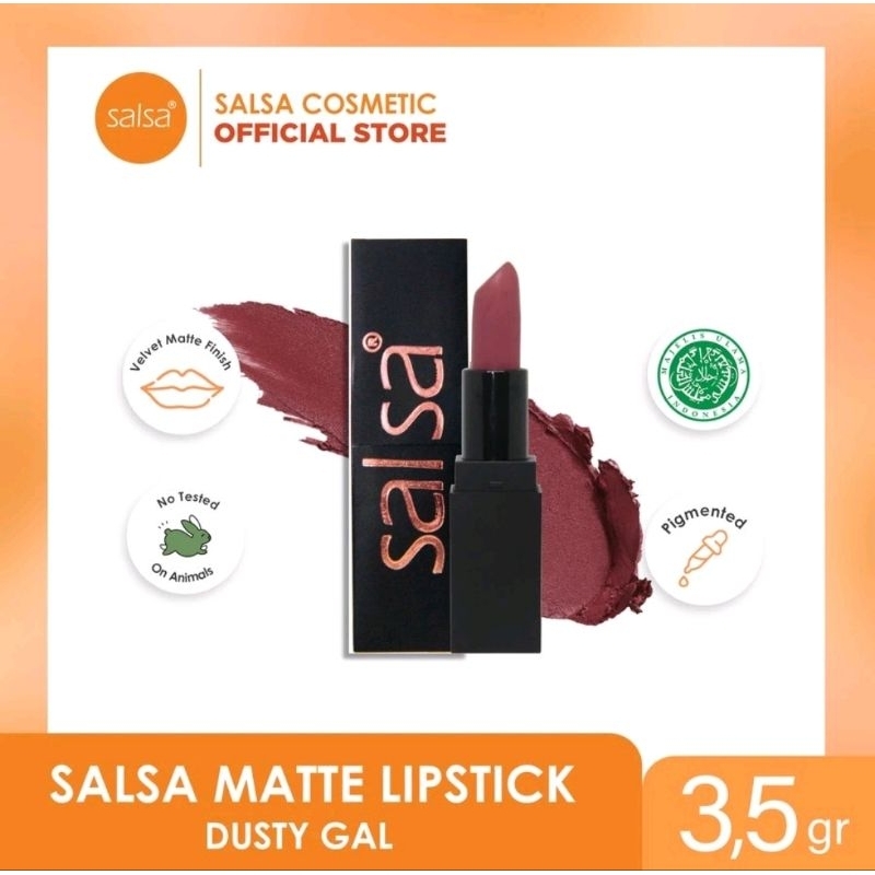 Jual Salsa Matte Lipstik Colorful Pigmented Velvet Matte Finish ...