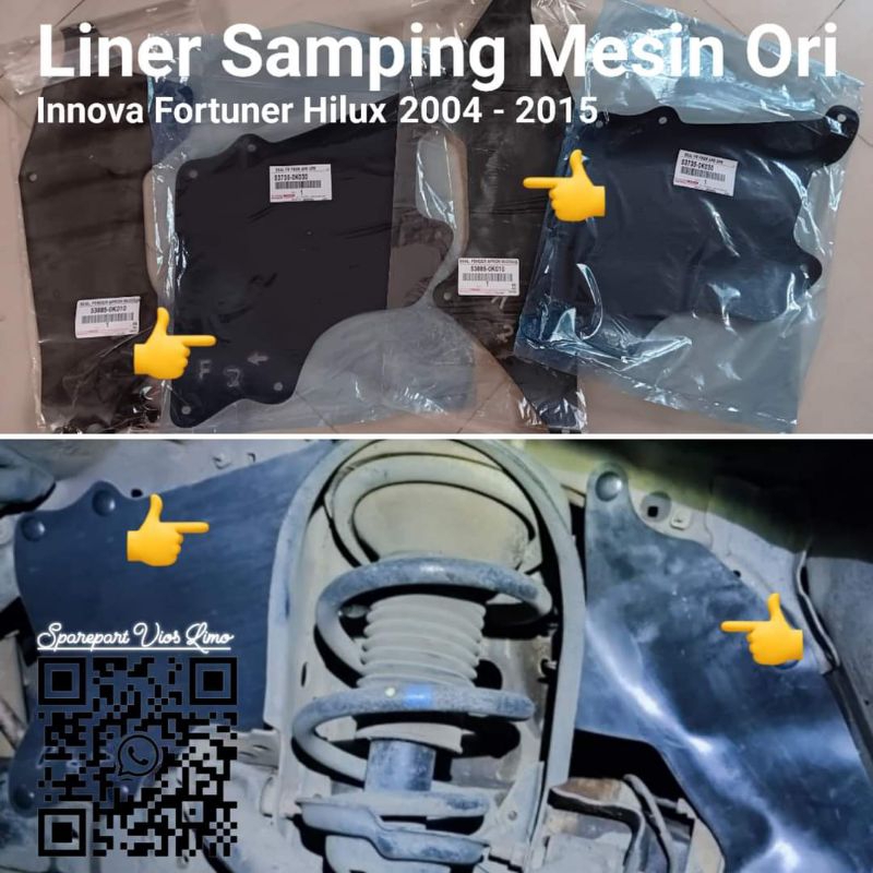 Jual Karet Liner Mudguard Tutup Samping Mesin Innova Fortuner Hilux ...