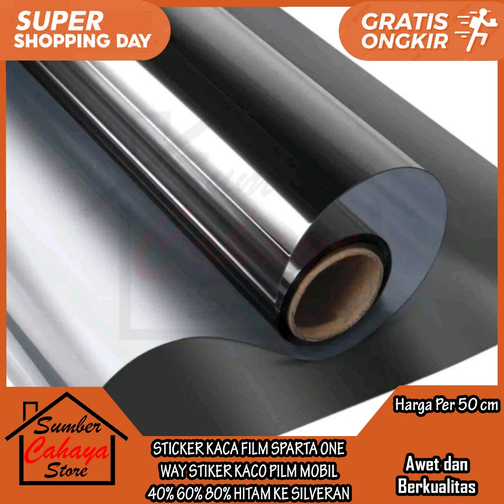 Jual Sticker Kaca Film SPARTA Per 50 Cm Jendela Setiker Stiker Silver ...