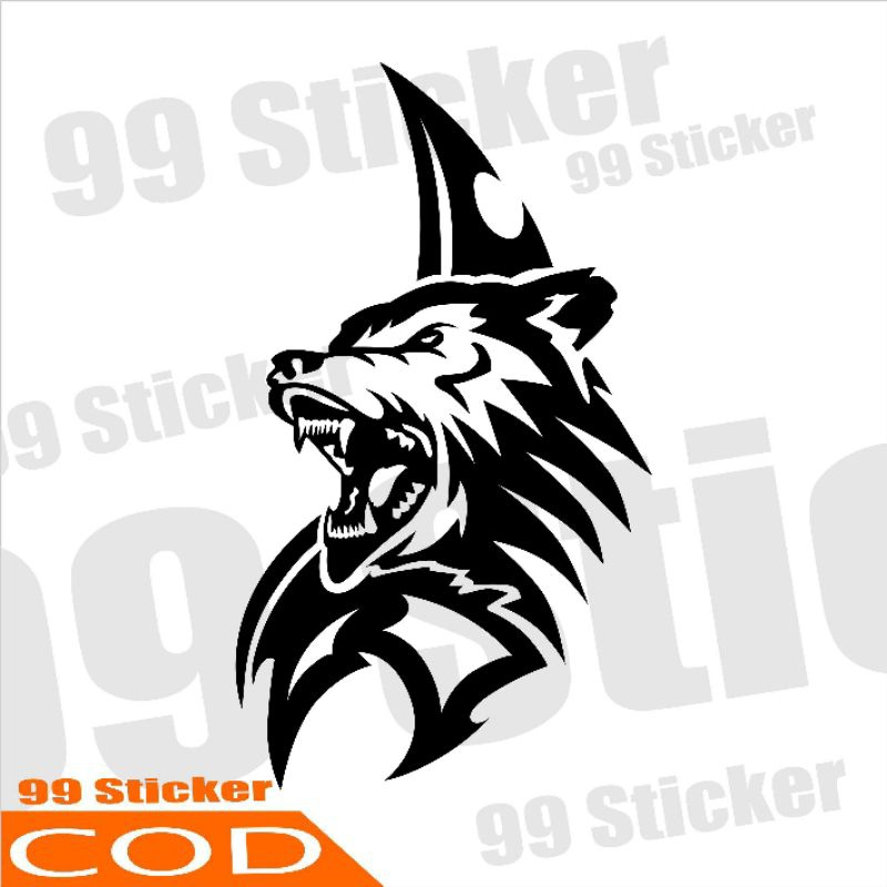 Jual 1599 sticker logo srigala serigala, cutting sticker wolf | Shopee ...