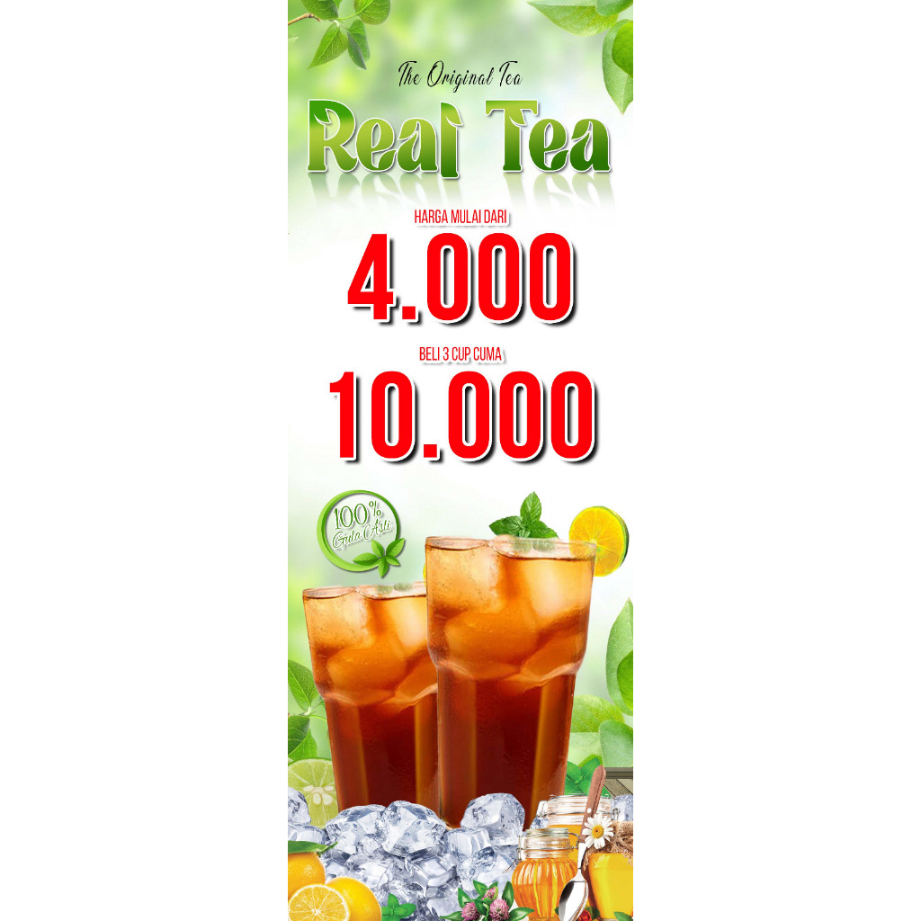 Jual Spanduk Banner Teh Poci Standing Baner Cetak Spanduk Jualan Es Teh ...