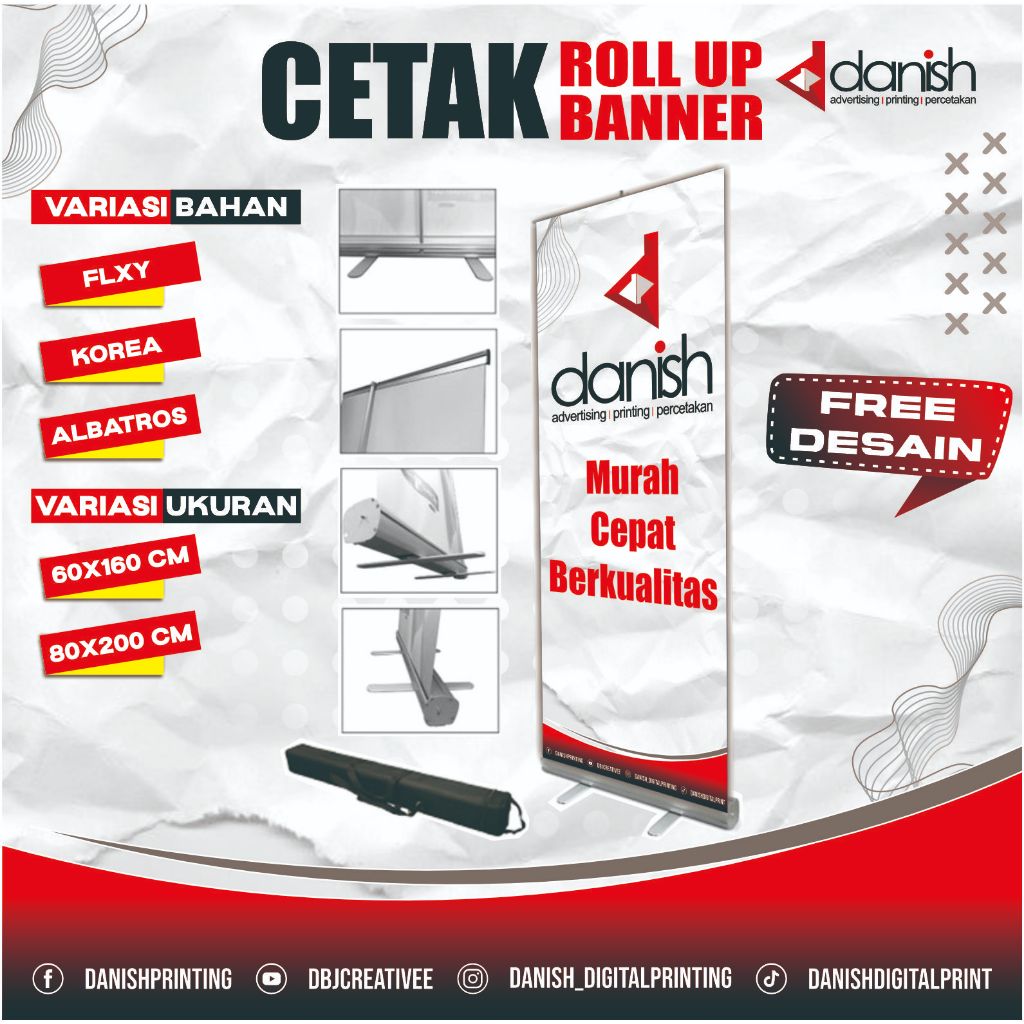 Jual ROLL UP BANNER UKURAN 60CM X 160CM | Shopee Indonesia