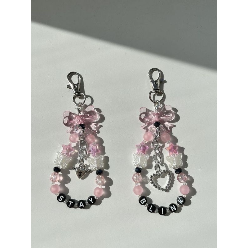 Jual keychain kpop strap phone manik manik beads custom nama | Shopee ...