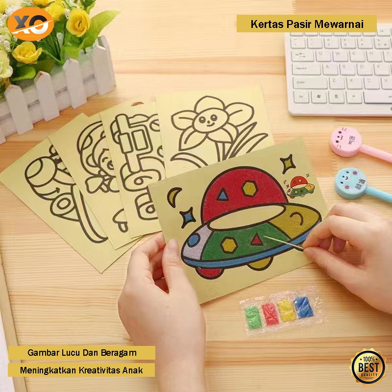 Jual Mainan Kertas Mewarnai Pasir Lucu Anak Painting Sticker Lukis ...