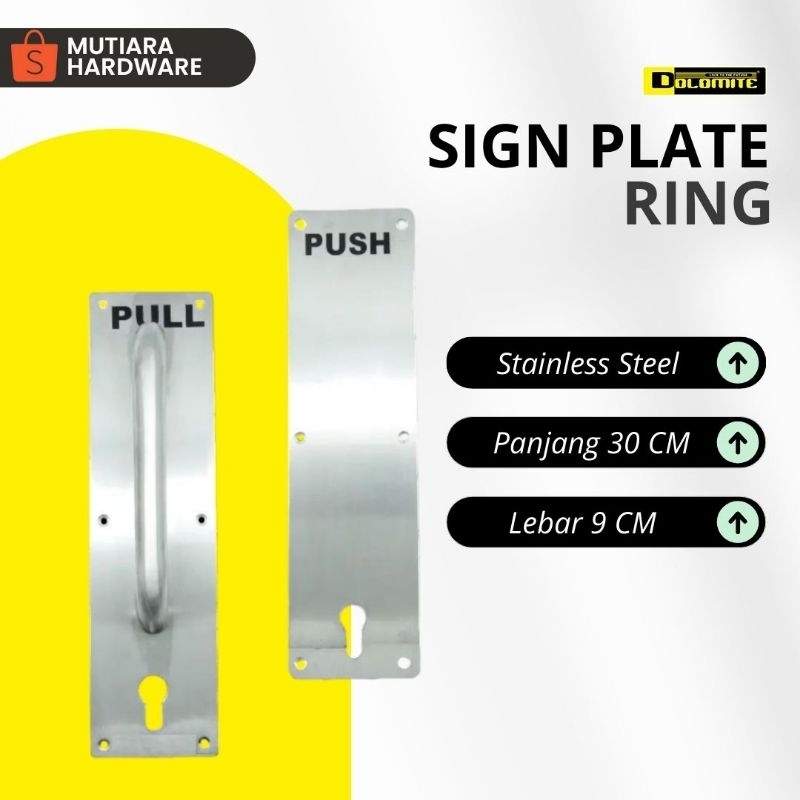 Jual Sign plate push pull gagang pintu tarik dorong ring panjang 30cm ...