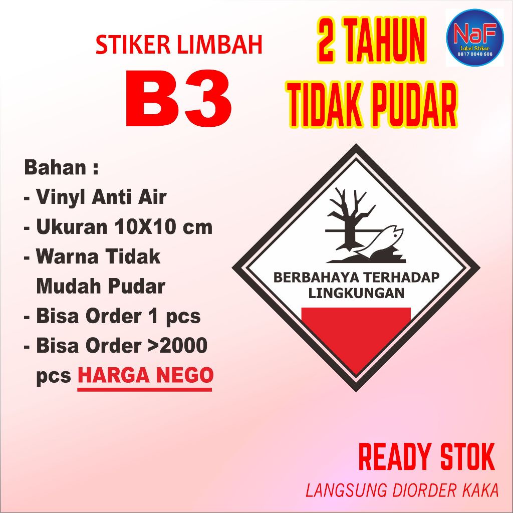Jual Stiker Limbah B3 Label Tanda Simbol Beracun Bahaya Lingkungan