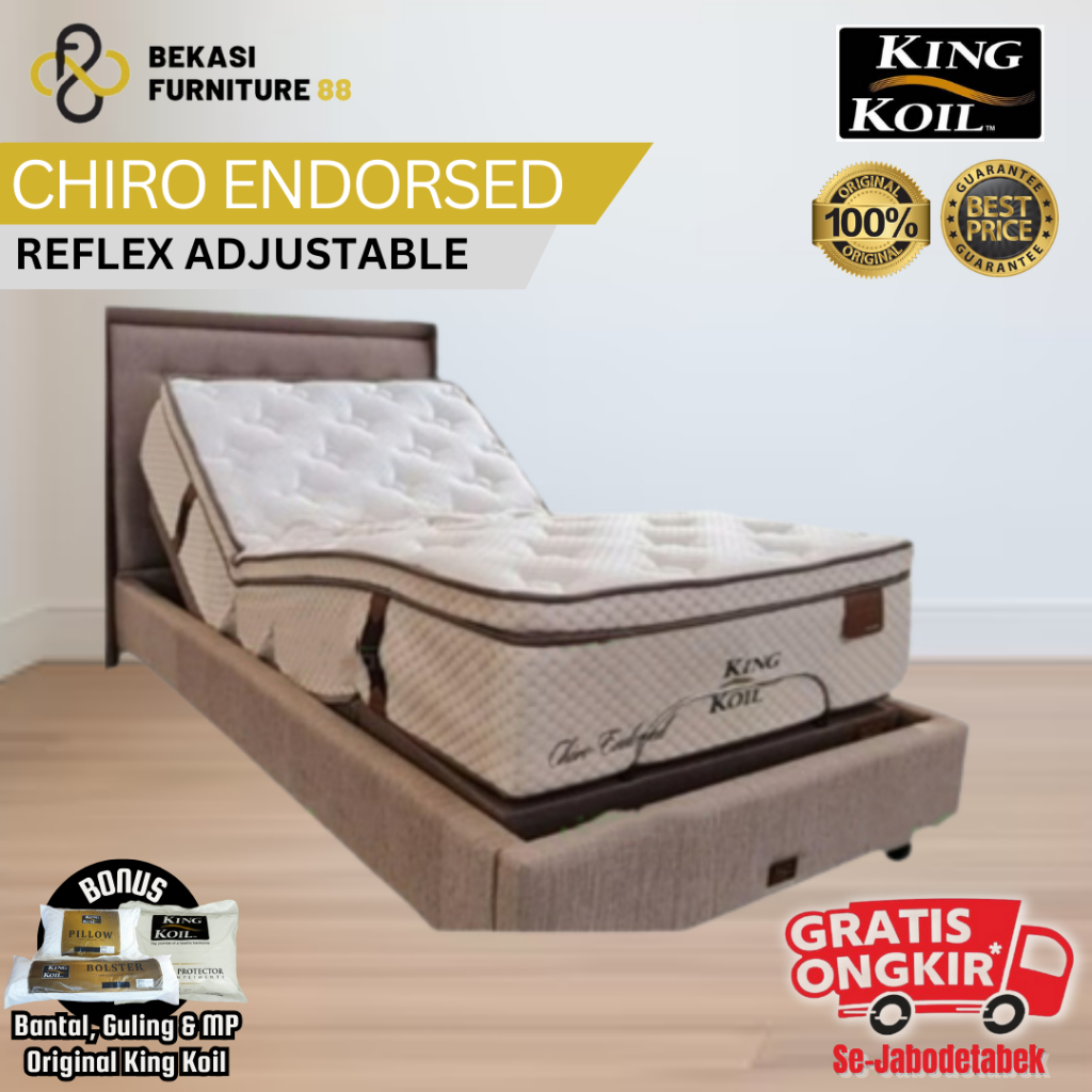 Jual 1 Set Kasur Springbed KING KOIL Reflex Adjustable Bed Chiro ...