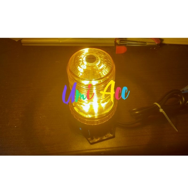 Jual Lampu Rotary Modil Truk Led Alat Berat Flash 5 Mode Orange 12 Volt ...