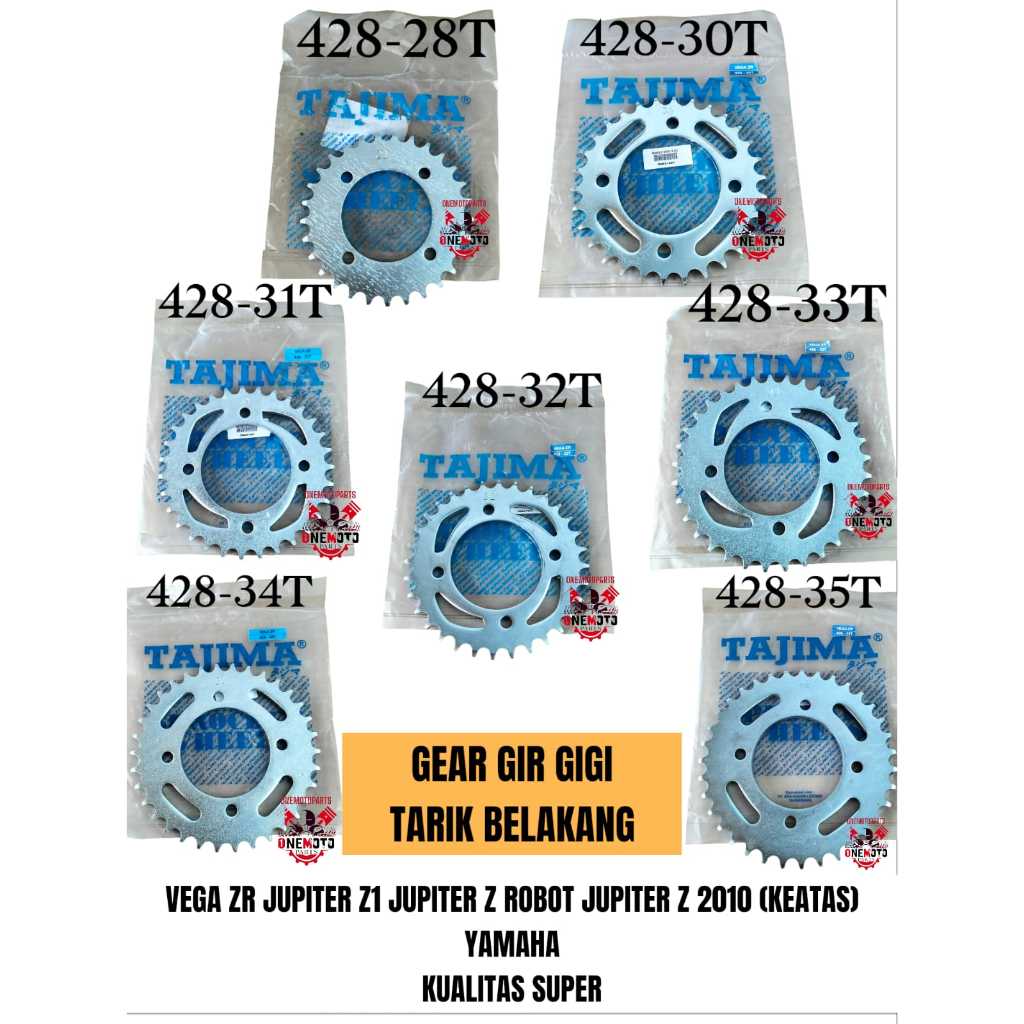 Jual GEAR GIR GIGI TARIK BELAKANG 428-28T 30T 31T 32T 33T 34T 35T VEGA ZR JUPITER Z1 ROBOT ...