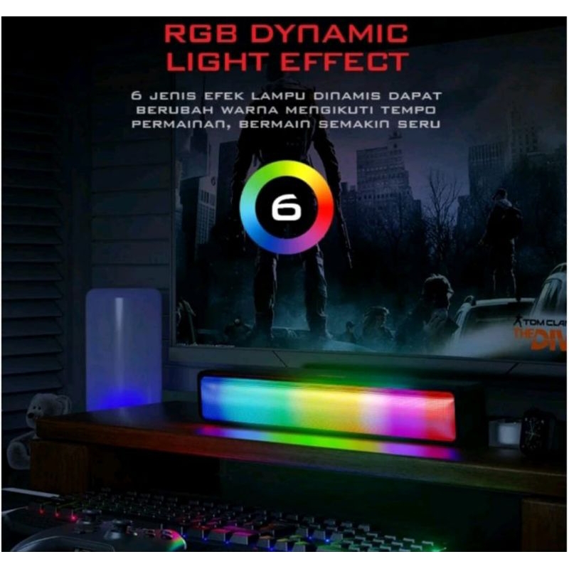 Jual GAMEN GS8 Soundbar Gaming RGB Light Bass Komputer Laptop Speaker ...