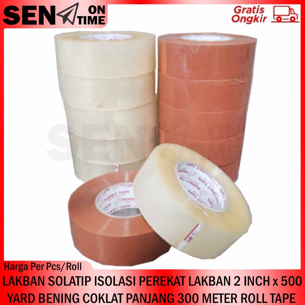 Jual Plakban Lakban 2 Inch X 500 Yard 300 Meter Per Rol Solatip Isolasi ...