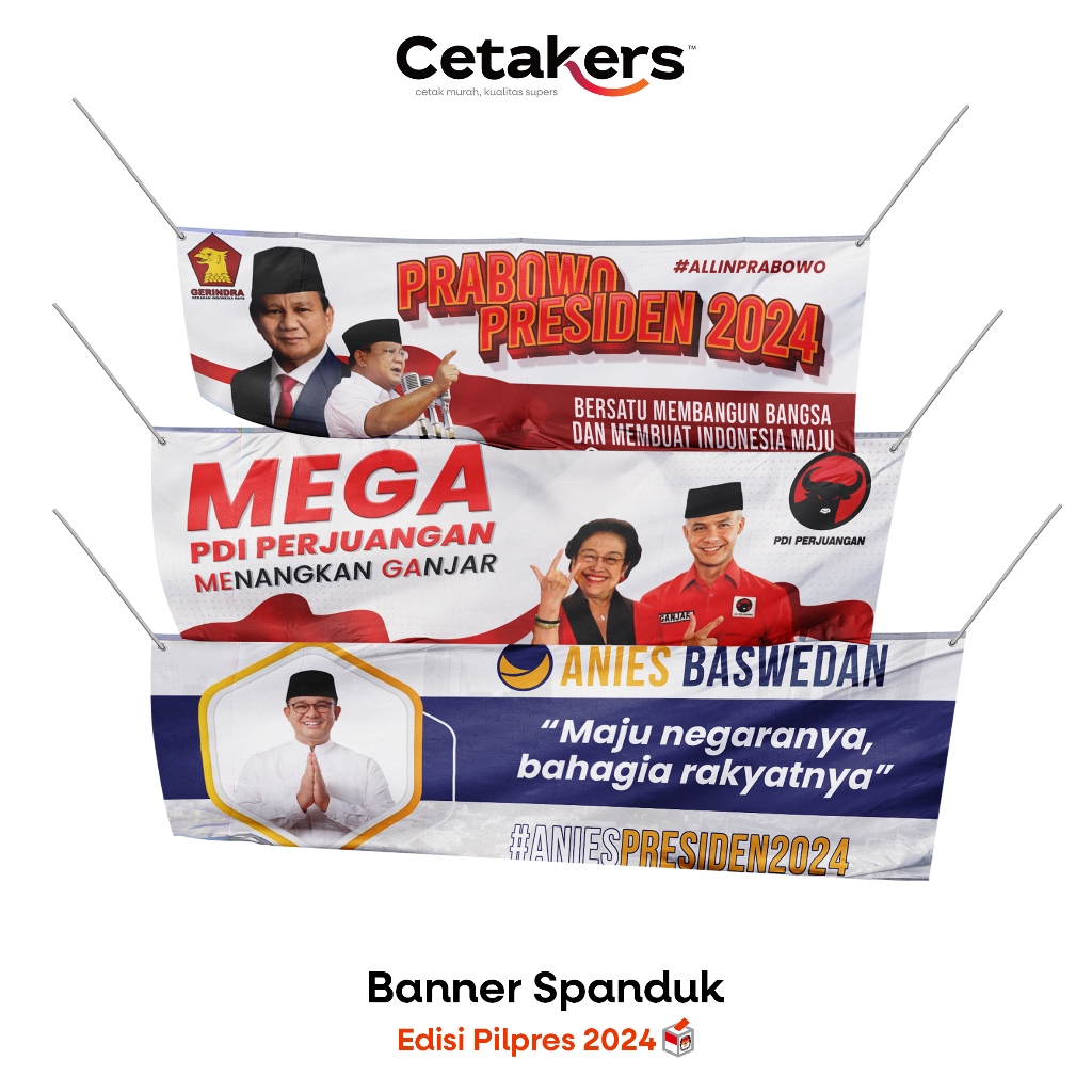 Jual CETAK SPANDUK BALIHO KAMPANYE PILPRES 2024 - CUSTOM BANNER PARTAI ...