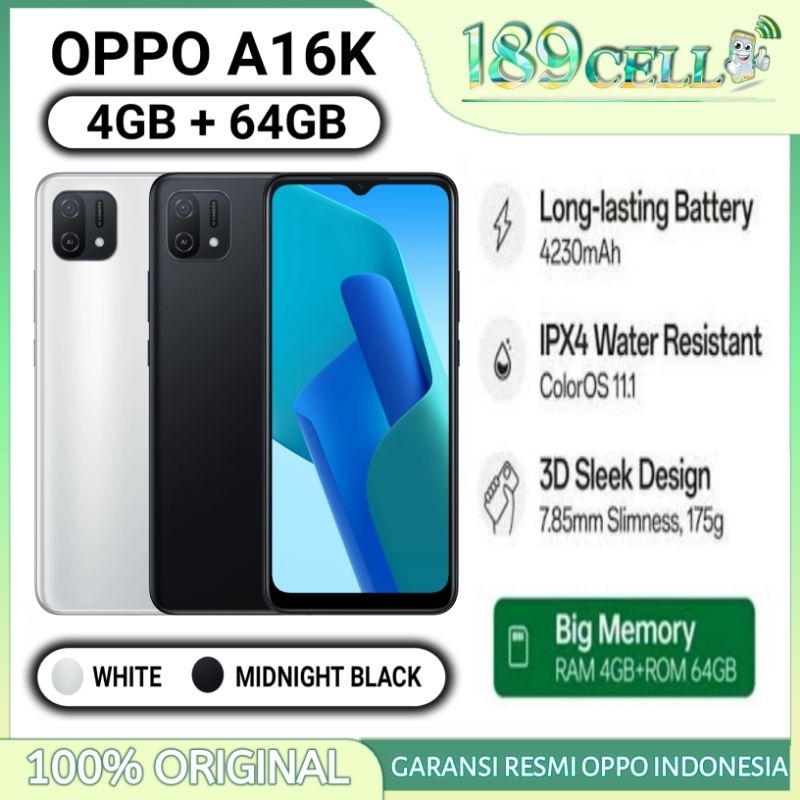 Jual OPPO A16K RAM 4/64 GB GARANSI RESMI OPPO INDONESIA | Shopee Indonesia