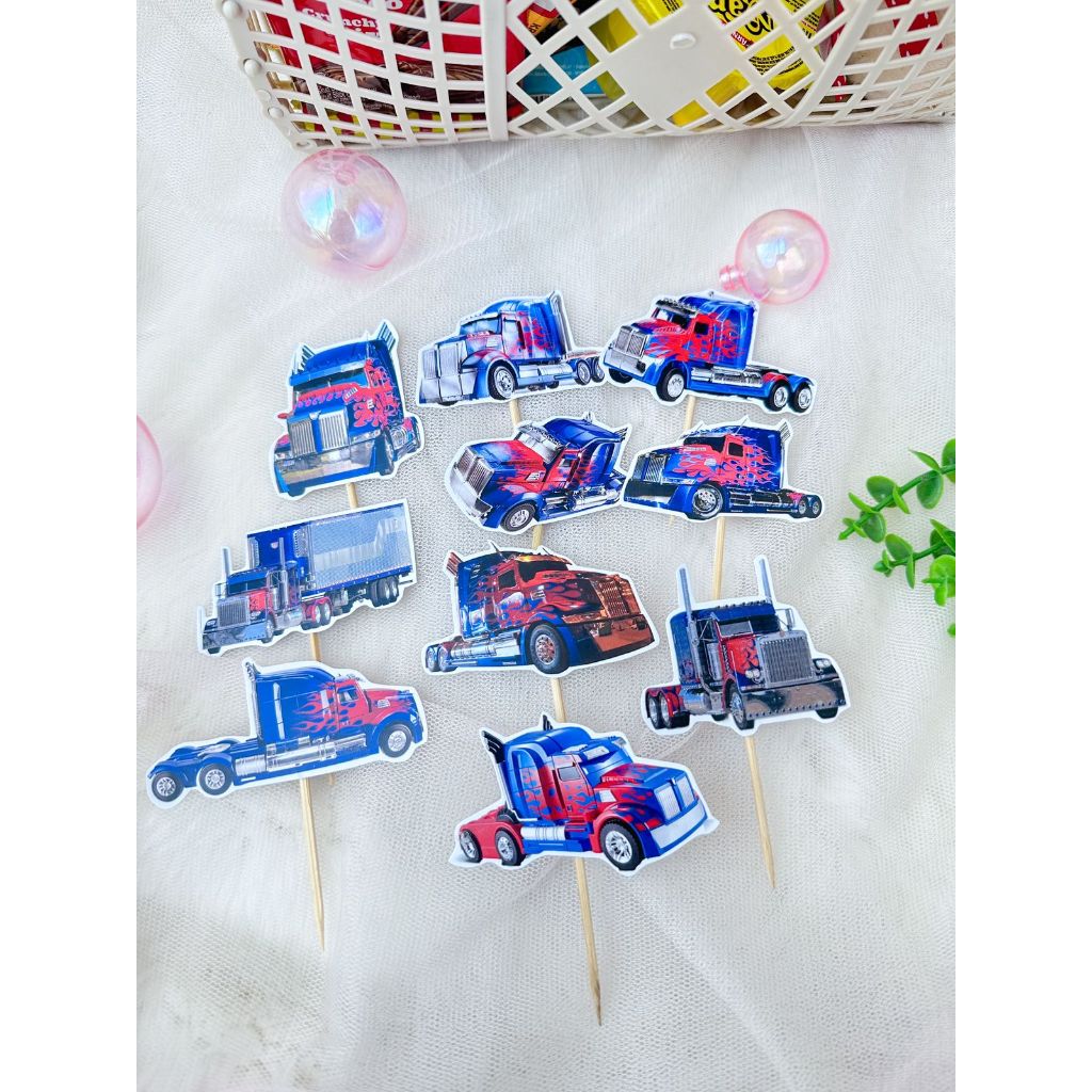 Jual Transformers Mobil Optimus Topper Cupcake Birthday / Hiasan Kue ...
