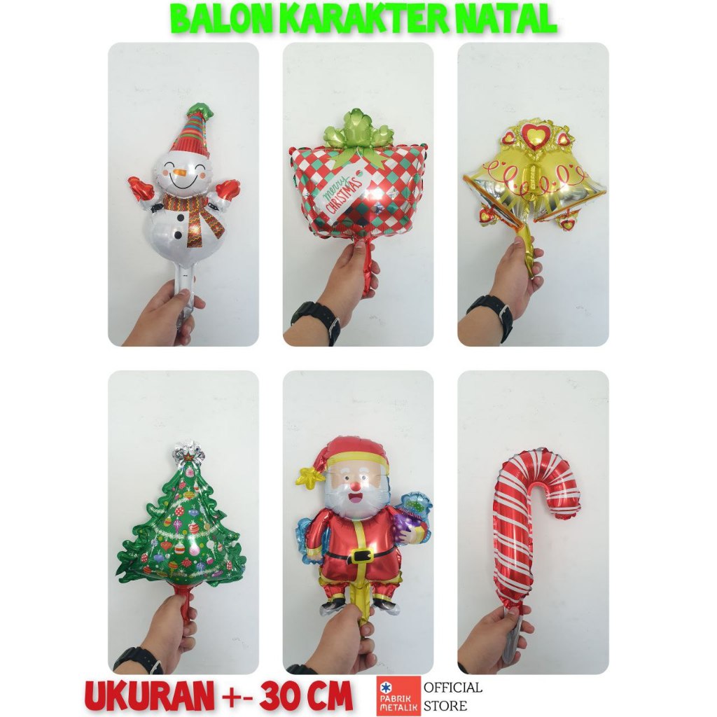 Jual Balon Foil Karakter Tema Natal mini Christmas Ukuran 30 cm ...