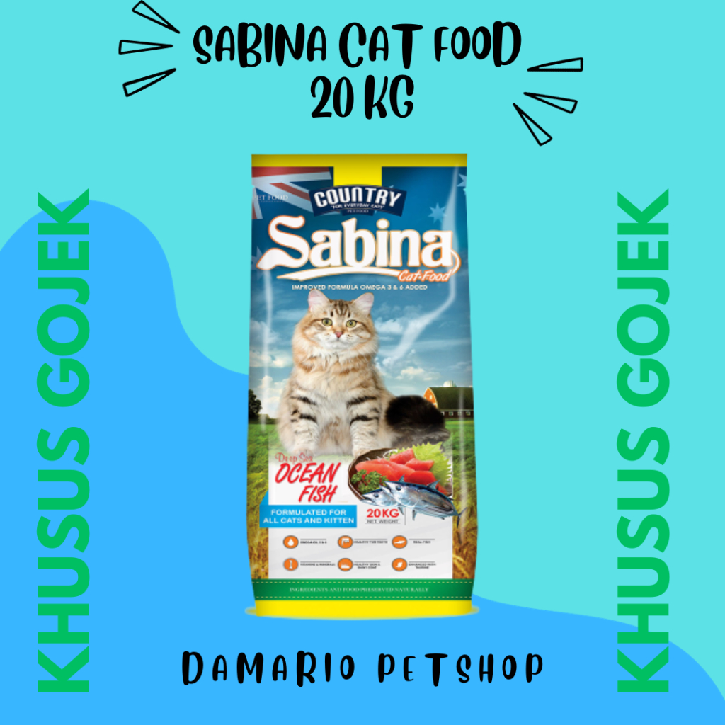 Jual Sabina Cat Food 20 kg Makanan Kucing Rasa Ocean Fish ( Khusus ...