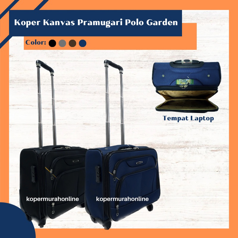 Jual Koper Pramugari Kain Kanvas Polo Garden 14 inch Cabin Size Small ...