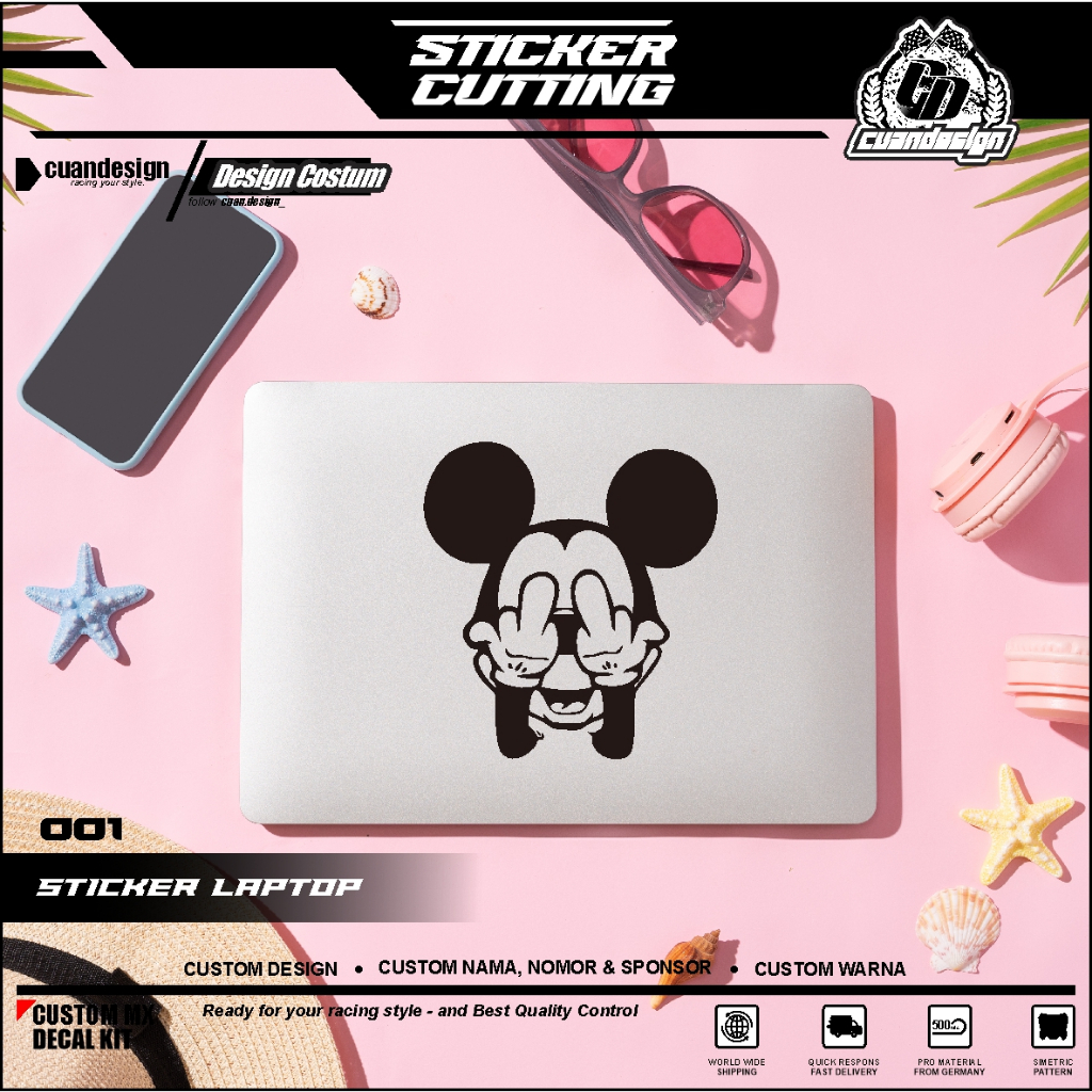 Jual STICKER LAPTOP HIASAN KEREN BAHAN ORACAL MADE IN JERMAN MICKEY ...