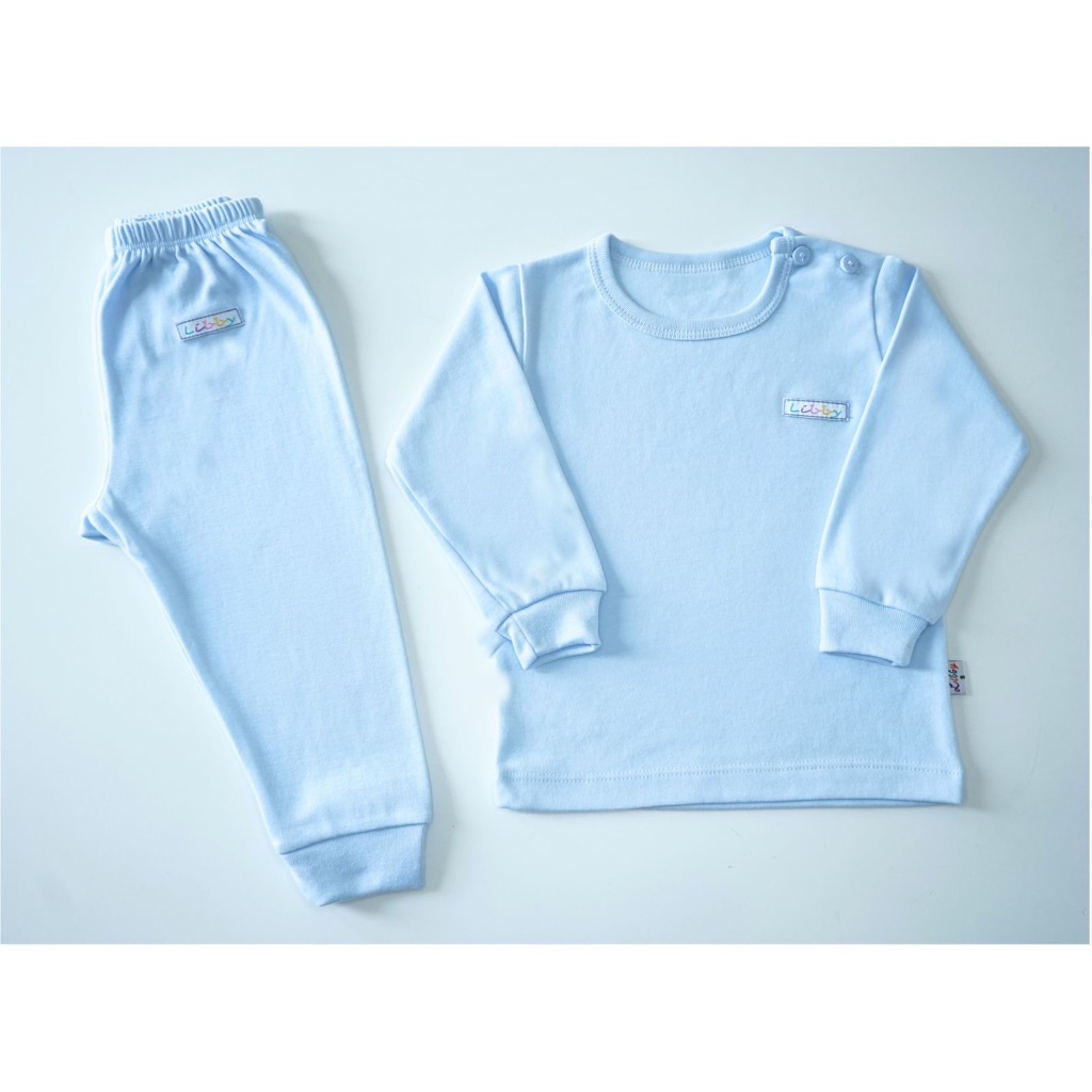 Jual Libby baby Baju Setelan Warna Polos Tangan Panjang Kancing Bahu ...