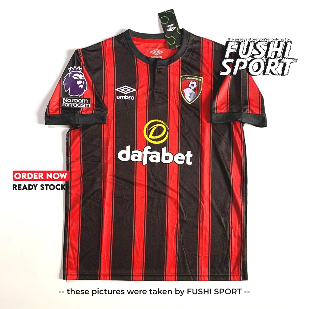 Jual Jersey Baju Bola AFC Bournemouth Home Full Patch 2023 2024 New ...