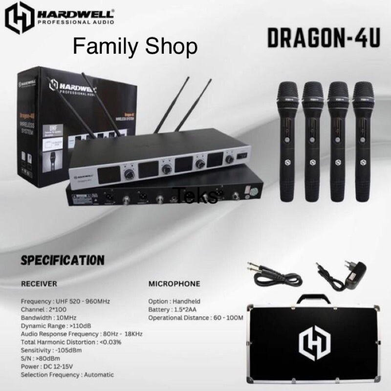 Jual Mic Microphone Wireless Model Terbaru Hardwell Dragon 4 U Original ...