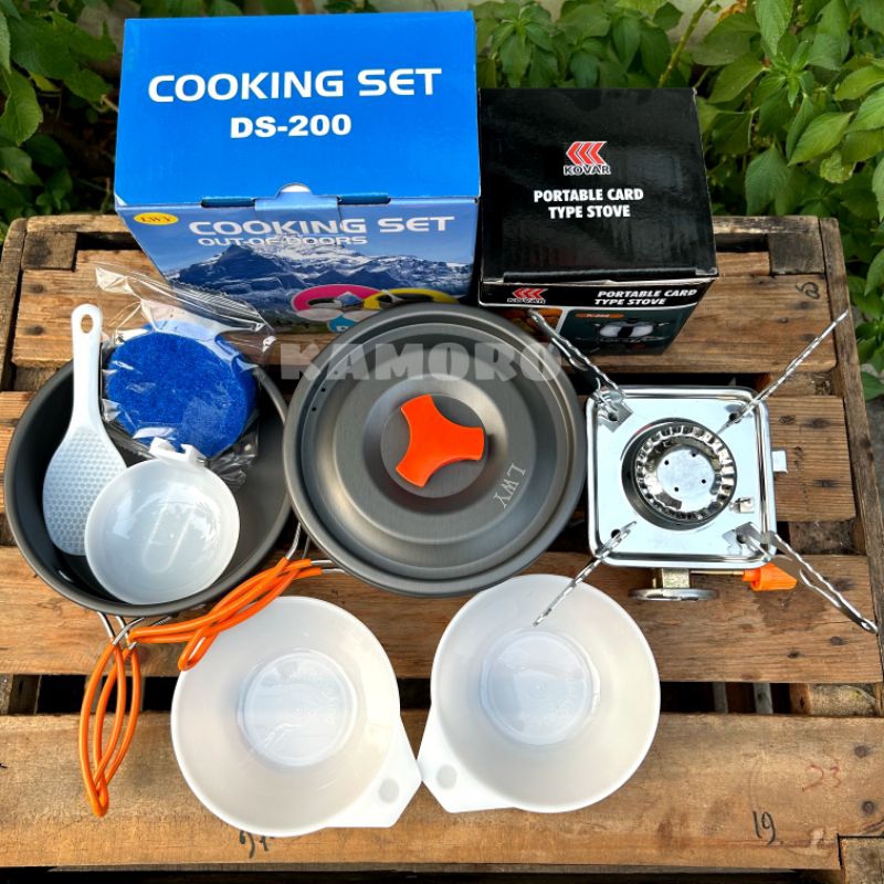 Jual Paket Cooking Set DS 200 Plus Kompor Lipat Kotak Merk Kovar K-202 | Shopee Indonesia