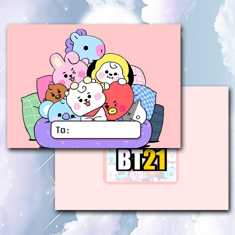 Jual (ISI 25 PCS) UNDANGAN ULANG TAHUN ANAK MURAH BTS BT21 TERBARU ...