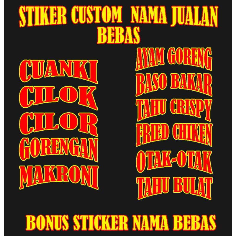 Jual stiker cutting sticker variasi nama usaha gerobak jualan | Shopee ...