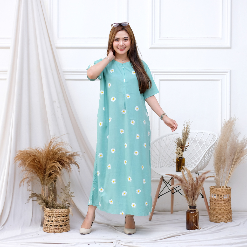 Jual Daster Panjang Lengan Pendek / Daster Jumbo Panjang Lengan Pendek ...