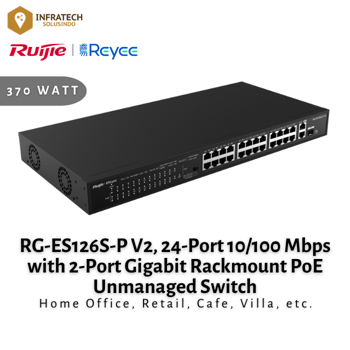 Jual poe switch 24 port ruijie reyee unmanaged switch RG-ES126S-P V2 ...