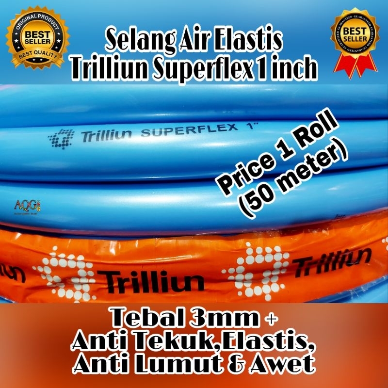 Jual SELANG AIR ELASTIS TEBAL 3.6MM TRILLIUN SUPERFLEX 1 INCH HARGA 1 ROLL 50 METER | Shopee ...