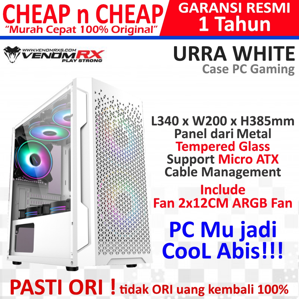 Jual VenomRX Urra White Case Casing PC Komputer Gaming Venom RX ...