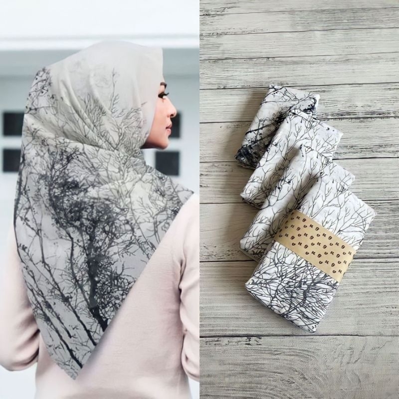 Jual HIJAB SEGI EMPAT VOAL PREMIUM MOTIF RANTING PUTIH | Shopee Indonesia