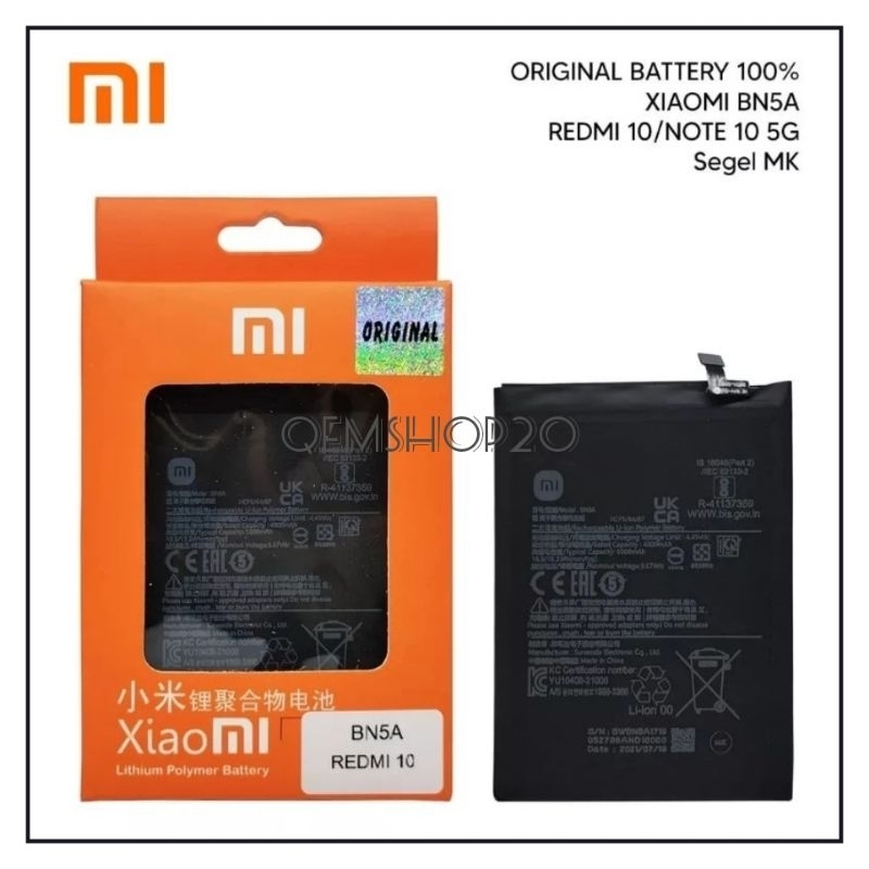 Jual BATERAI BATRE XIAOMI REDMI 10 / REDMI NOTE 10 5G BN5A ORI ...