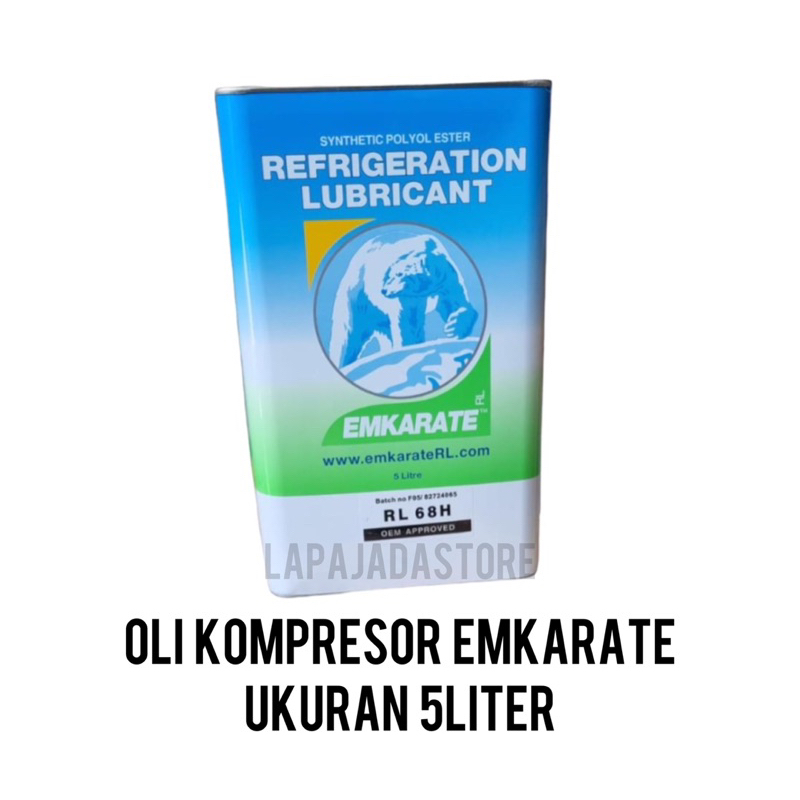 Jual OLI KOMPRESOR EMKARATE RL32H RL68H UKURAN 5LITER / OIL KOMPRESSOR ...