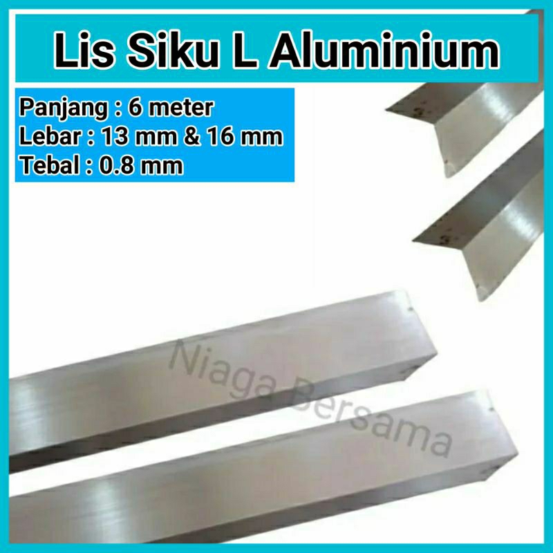 Jual Lis Siku L Aluminium 13 mm Dan 16 mm Panjang 6 Meter | Shopee ...