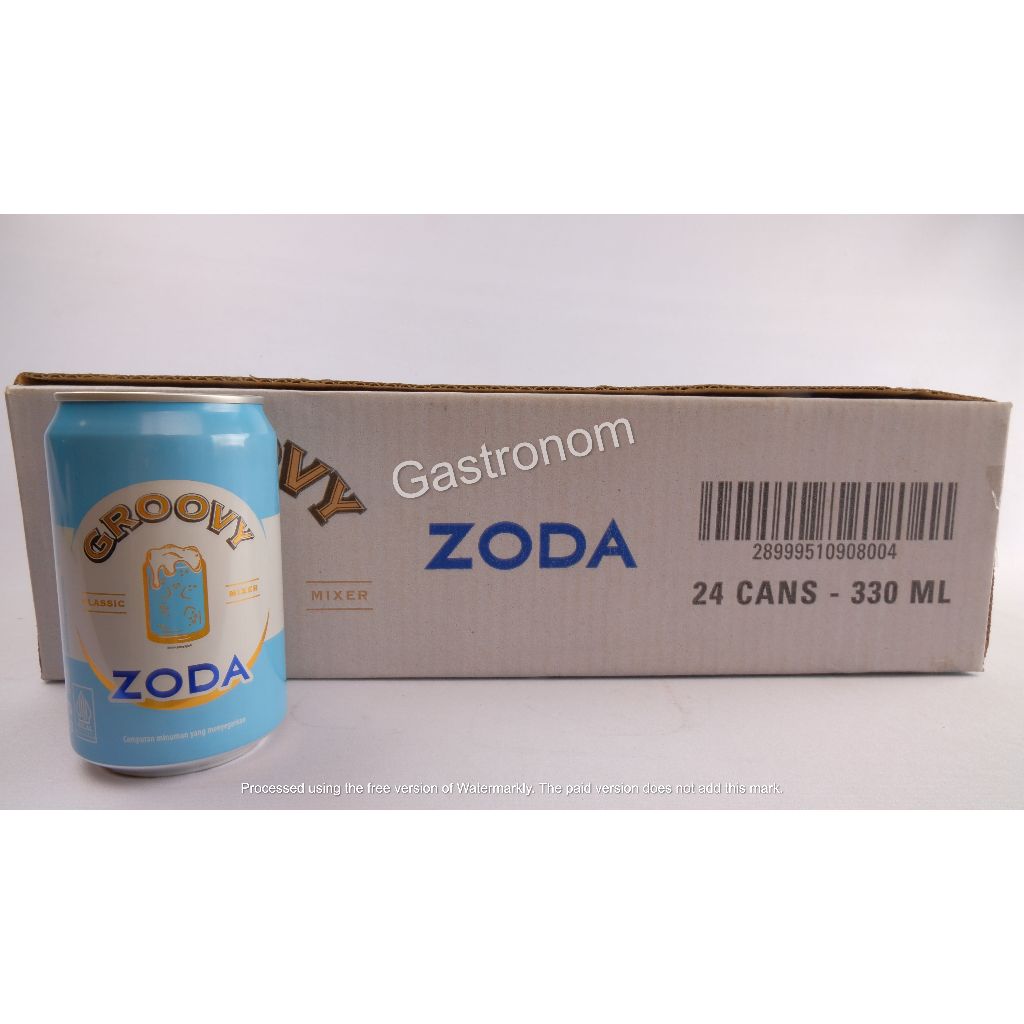 Jual Groovy Zoda Soda Water / Zoda Air Soda kemasan kaleng 24 x 330 ml ...