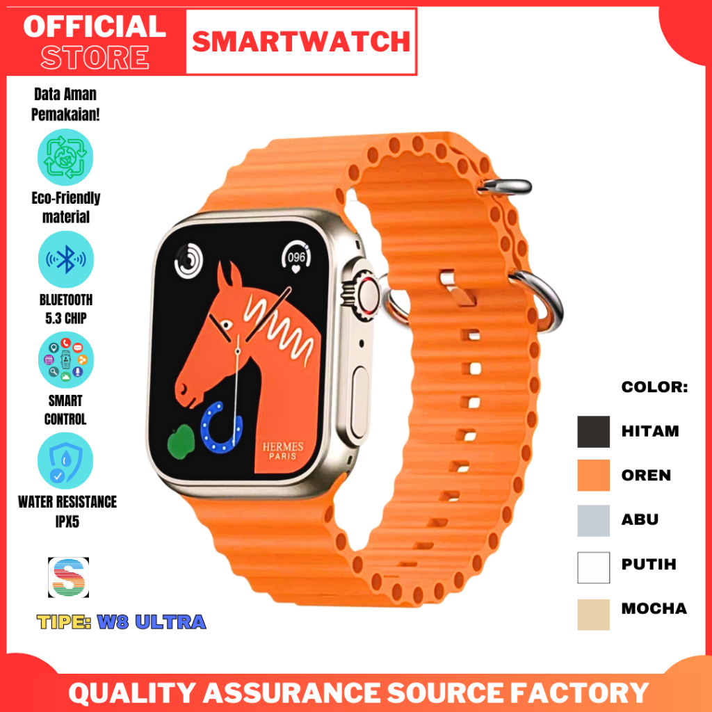 Jual Jam Tangan Smartberry Smartwatch W8 ultra / jam pintar / jam ...