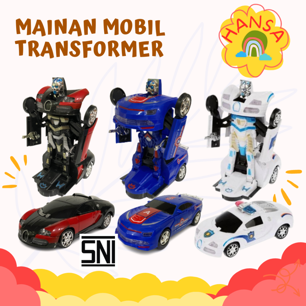 Jual SNI Mainan Anak 6 in 1 Mobil Robot Hero Transformer Aman Kuat ...