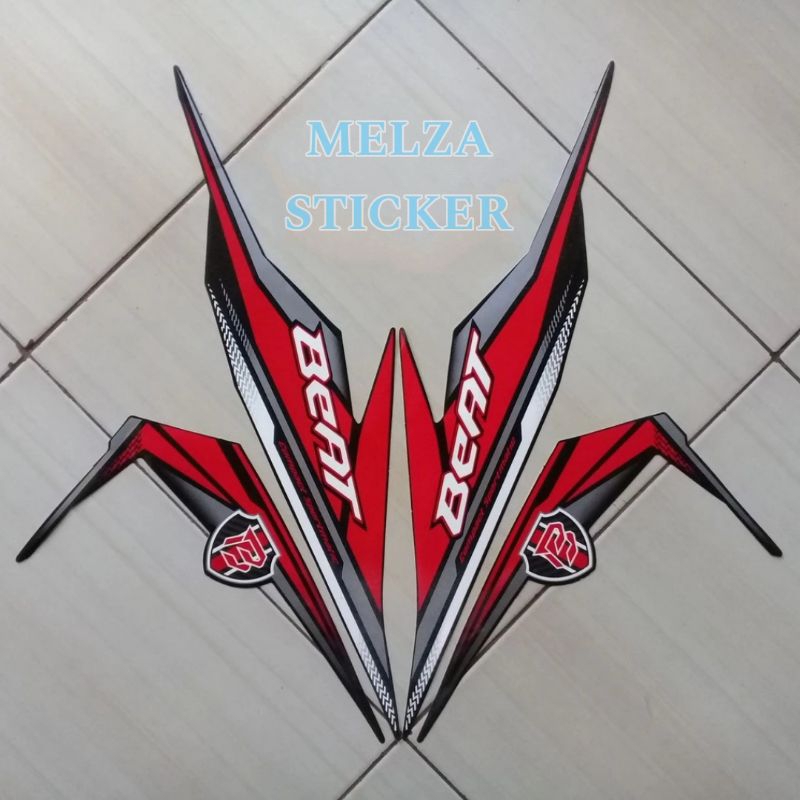 Jual Stiker Striping Motor Beat 2019 Cw Hitam Merah Sticker Lis Body ...