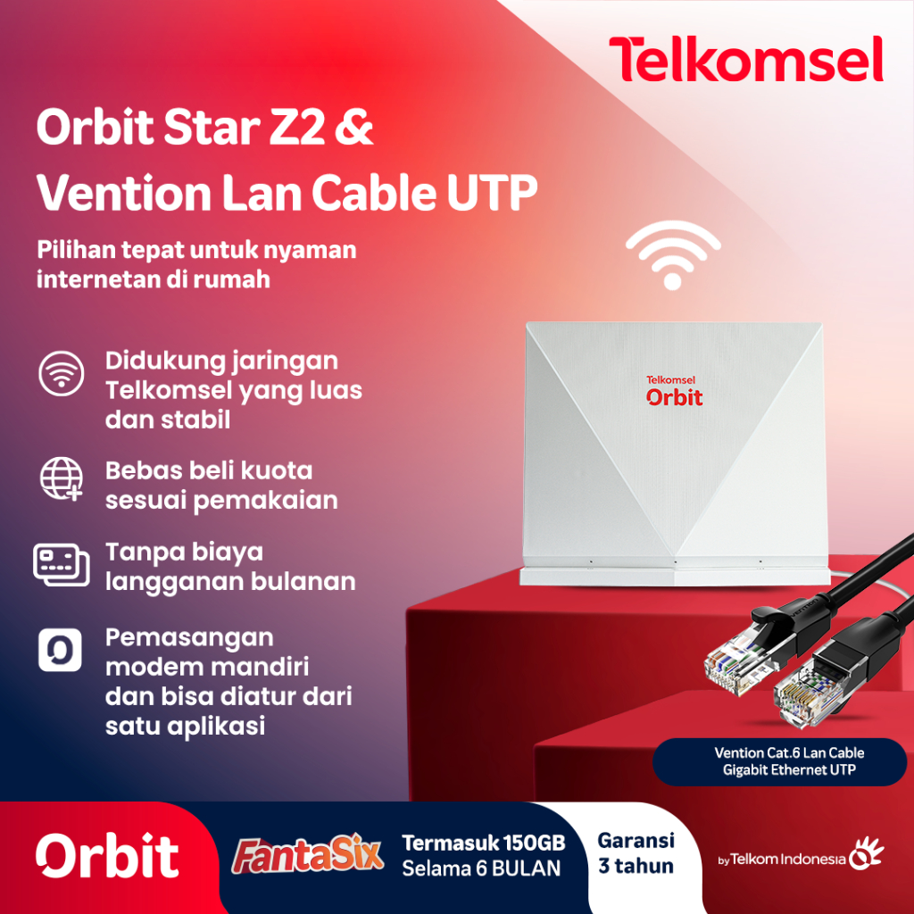 Jual Orbit Star Z2 Bundling Cabletime CN60 LAN Cable Cat 6 UTP | Shopee ...