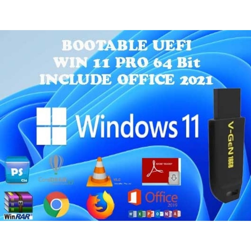 Jual Bootable UEFI Win 11 Pro 64 Bit + Office 2021 . | Shopee Indonesia