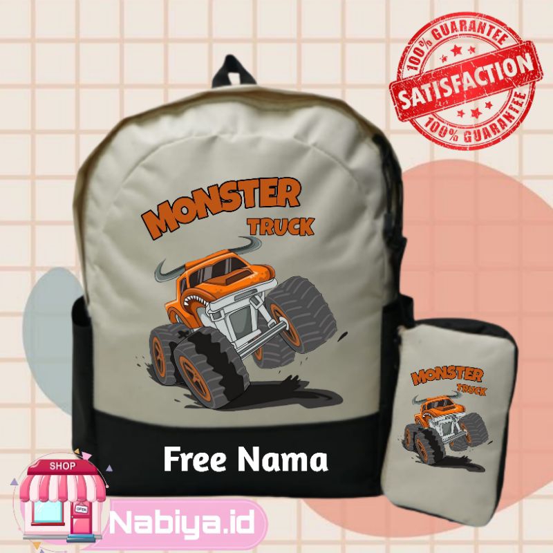 Jual TAS RANSEL MONSTER TRUCK TERBARU BACKPACK ANAK SEKOLAH COSTUME ...
