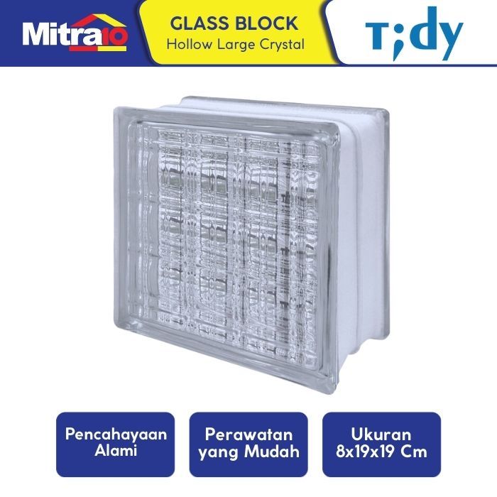 Jual Tidy Glass Block Hollow Large Crystal 8x19x19 Cm | Shopee Indonesia
