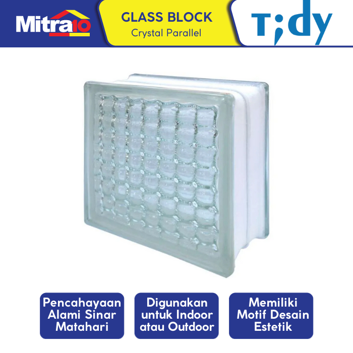 Jual Tidy Glass Block Crystal Parallel 9.5x19x19 Cm | Shopee Indonesia