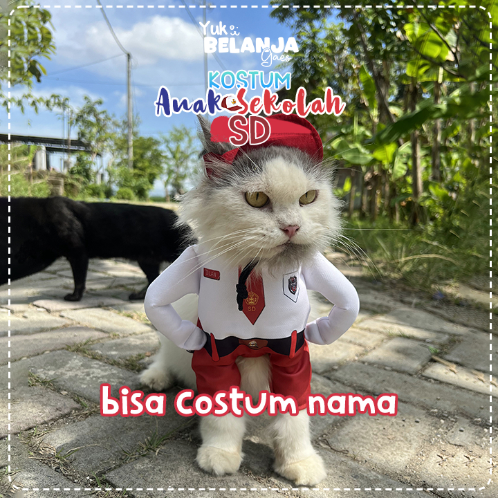 Jual [𝐂𝐎𝐒𝐓𝐔𝐌 𝐍𝐀𝐌𝐀] Baju Kucing Cosplay Seragam SD Series / Baju Kucing ...