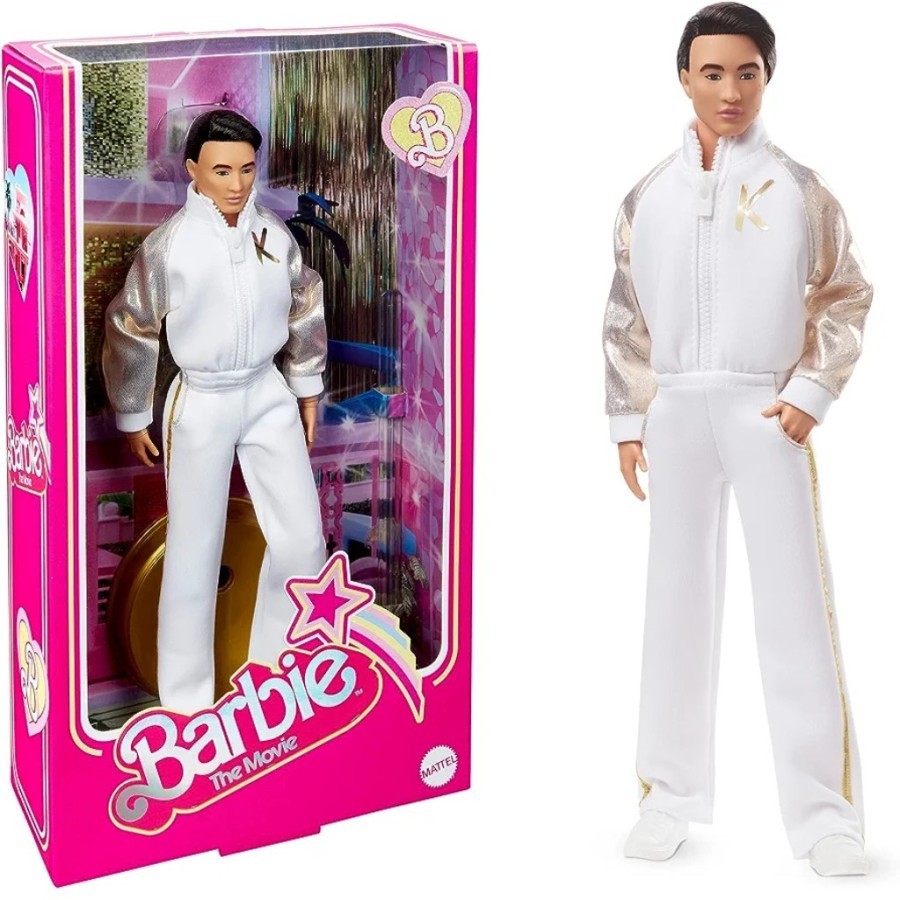 Jual Barbie The Movie Ken Made To Move Doll In White and Gold Tracksuit ...